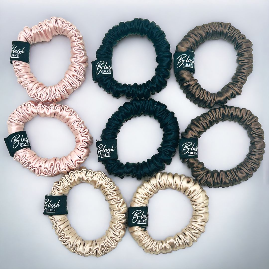 NEW Blush Silks Micro Mini Scrunchie Sets - 8 Piece Set